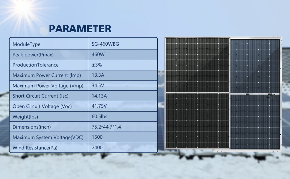 Amazon.com: SUNGOLDPOWER 14PCS 460W Bifacial PERC Solar Panels Monocrystalline, High Efficiency ...