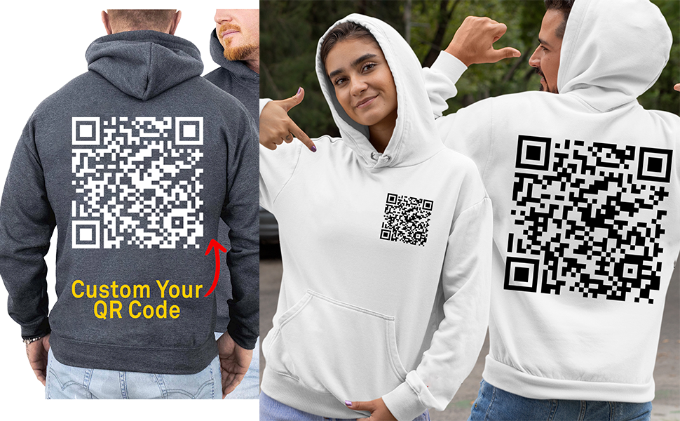 Amazon.com: Famiheart Custom QR Code Shirt for Men Women QR Code Logo Photo Text Funny QR Code ...