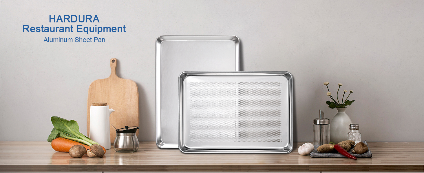 Amazon.com: HARDURA Aluminum Perforated Baking Sheet Pan 18”L X 13”W X ...