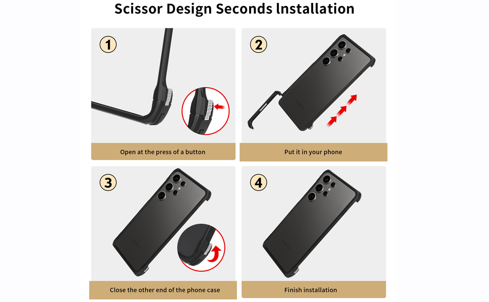 Amazon.com: Hiooloon for Samsung Galaxy S25 Ultra Metal Bumper Case Frameless, Slim Fit No Back ...