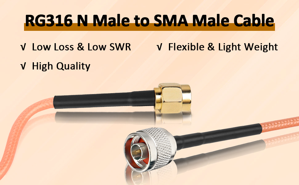 Amazon.com: MOOKEERF SMA Male to N Male Cable 1ft,2 Pack RG316 SMA to N Cable 50 Ohm for WiFi ...