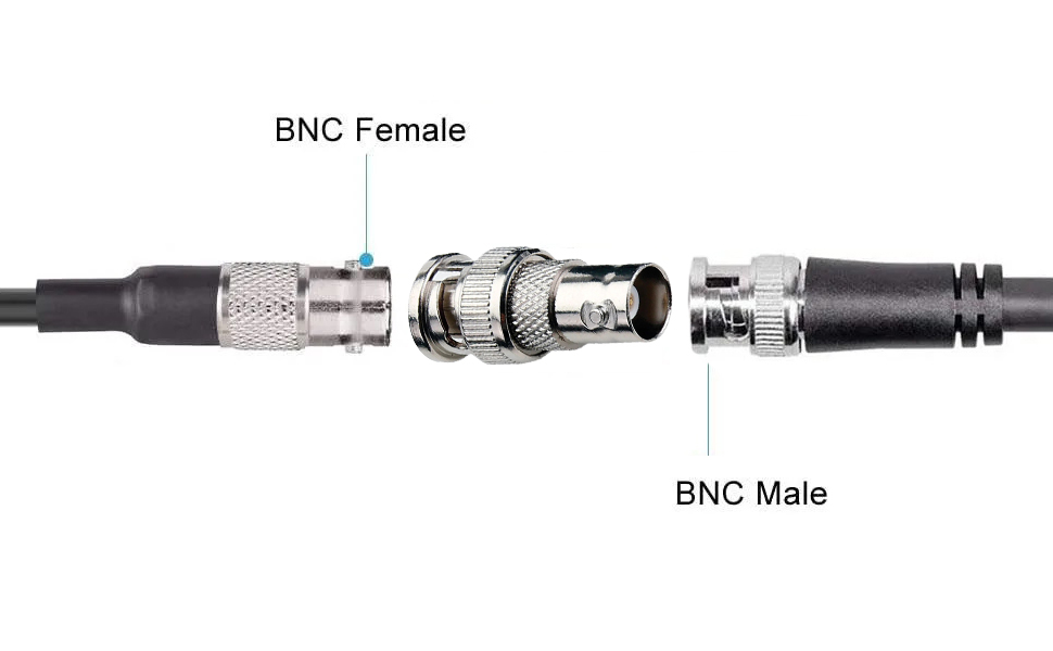 NETBOON BNC Male to BNC Female Coax Adapter, BNC RF Coaxial Connector for CCTV and Security ...