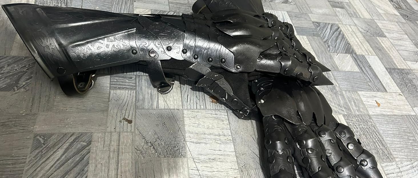 Amazon.com: Medieval Gloves Gauntlet Black Metal Armor Gauntlets Gothic ...