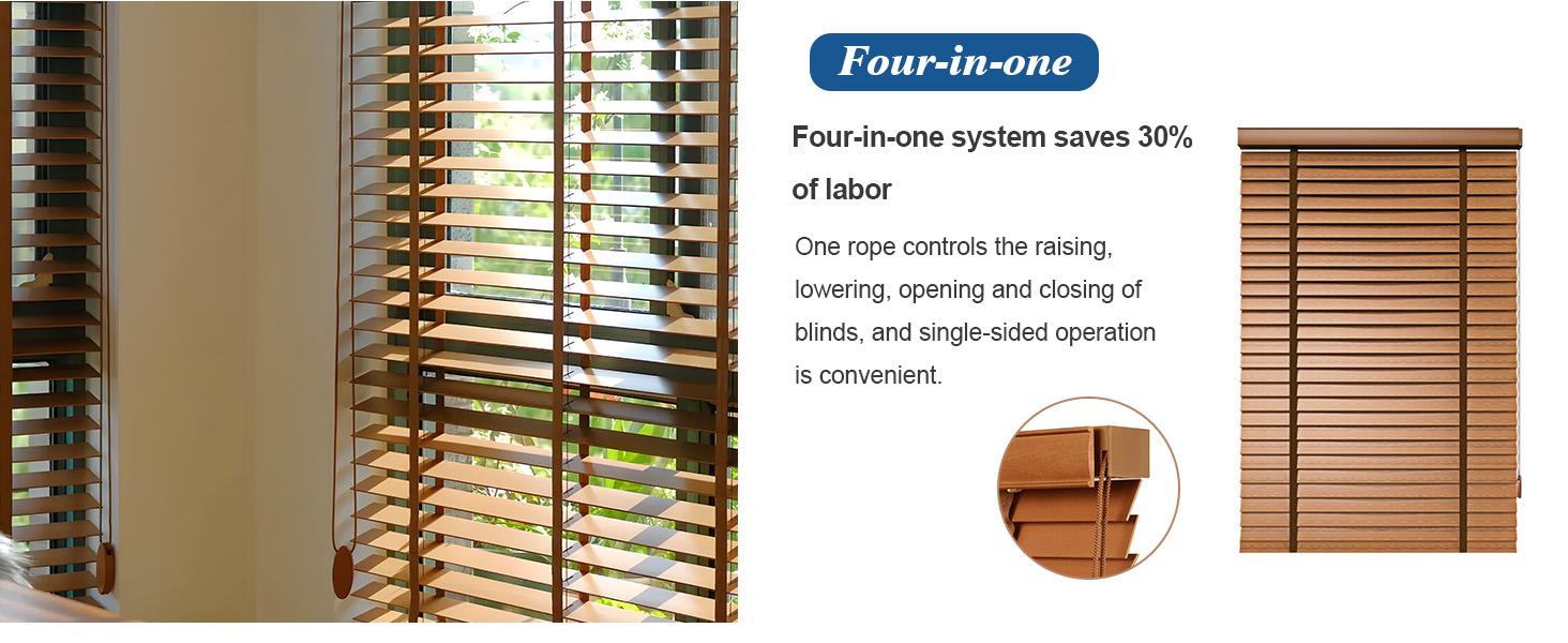 Amazon.com: EVOZEN Faux Wood Blinds 2 Inch Cordless, Room Darkening Mini Venetian Horizontal ...