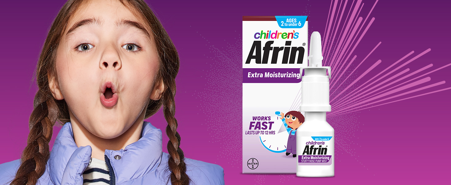 Amazon.com: Afrin Children's Extra Moisturizing Nasal Mist, Non-Drowsy, Fast-Acting Decongestant ...
