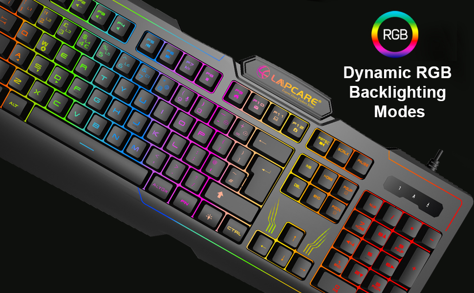 Lapcare Champ (LGK-102) Multi Key Anti ghosting Mechanical RGB Gaming Keyboard, Rubber Dome Key ...