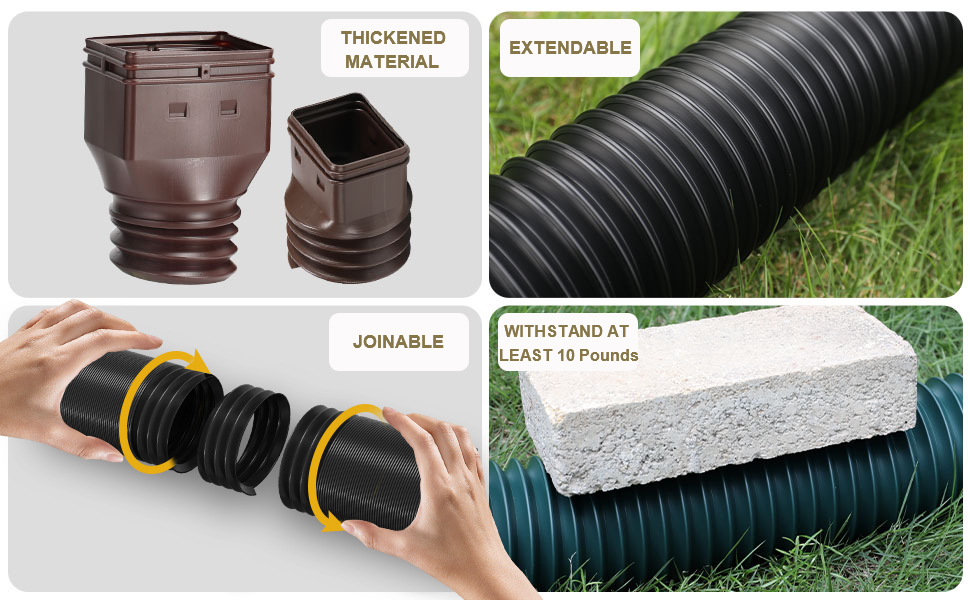 Amazon.com : plusgutter 2 Pack Rain Gutter Downspout Extensions ...