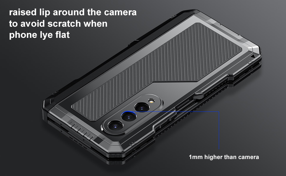 Amazon.com: Libeagle Compatible with Samsung Galaxy Z Fold 4 Case with Metal Bumper Premium ...