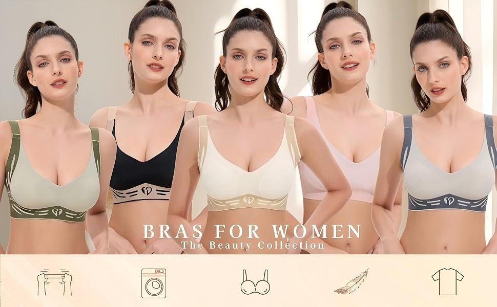 Bras for Women No Underwire, Push Up Bra Wireless Bras for Women Soft and Lightly, Full Coverage ...