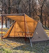 Amazon.co.jp: TOMOUNT ワンポールテント 1.7m TC テント 煙突穴付き ソロ ポリコットンテント サイドウォール付き 多機能 キャノピー 4シーズン適用 簡単設営 ...