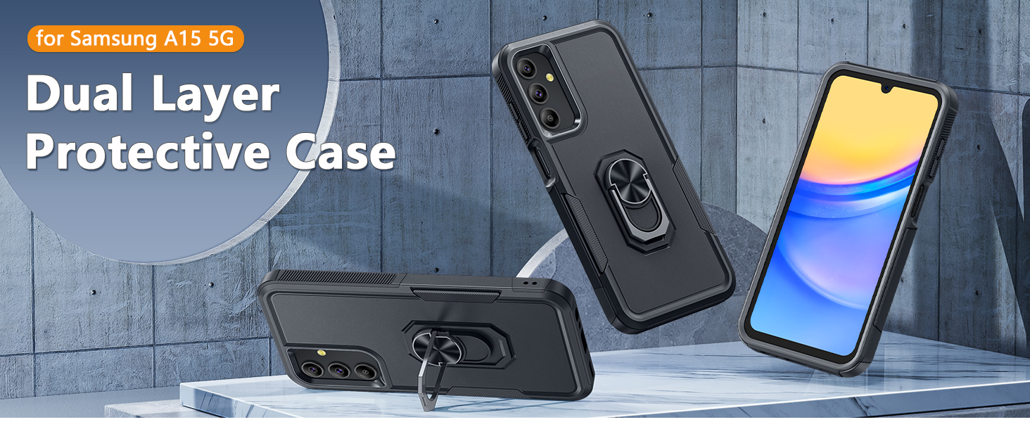 Amazon.com: FNTCASE for Samsung Galaxy A15-5G Case: Dual Layer Shockproof Protective Cell Phone ...