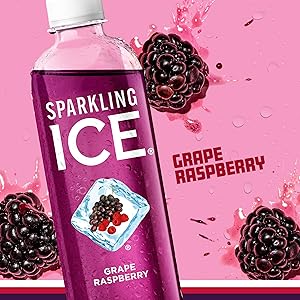 Amazon.com: Sparkling Ice, Grape Raspberry Sparkling Water, Zero Sugar Flavored Water, with ...