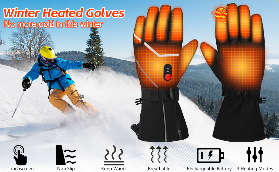 COVVY Heated Gloves 3 Temperature Settings for Men Women, Electric Rechargeable Heated Work ...