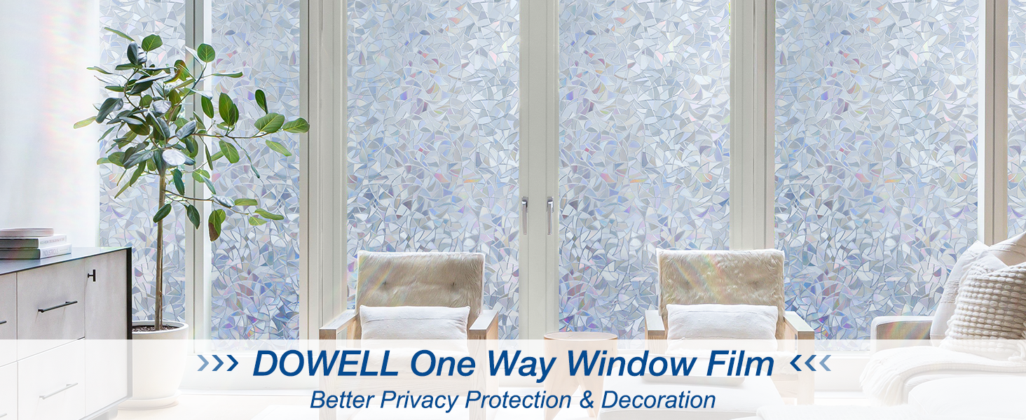 Amazon.com: DOWELL One Way Window Film Daytime Privacy, Static Cling Window Tinting Film for ...
