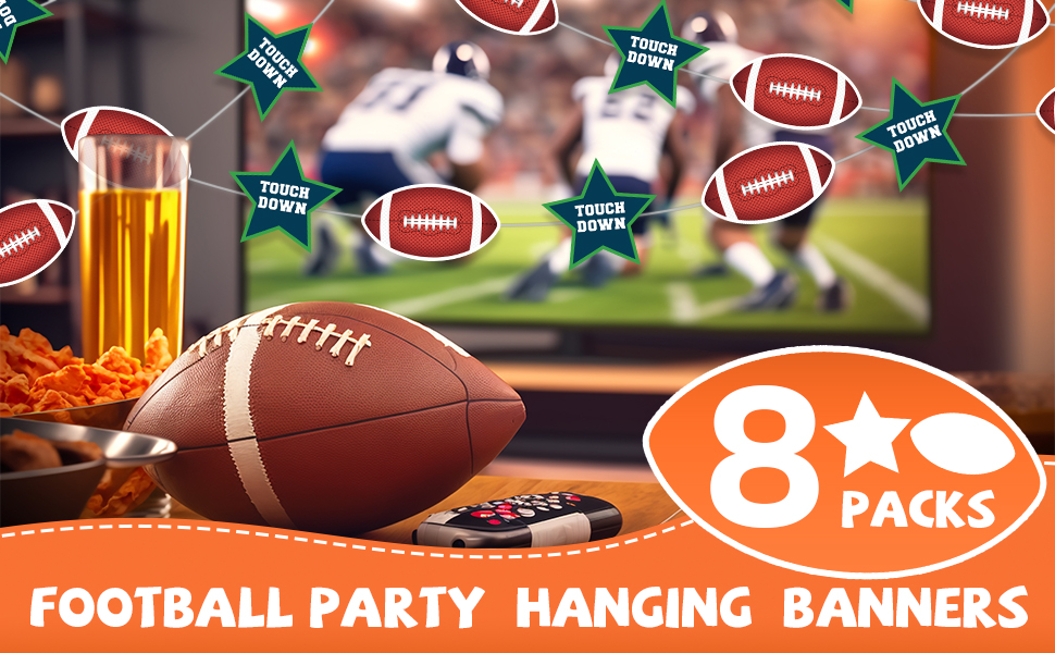 Amazon.com: 8 Packs Football Party Garland Banners Kit Football Hanging ...
