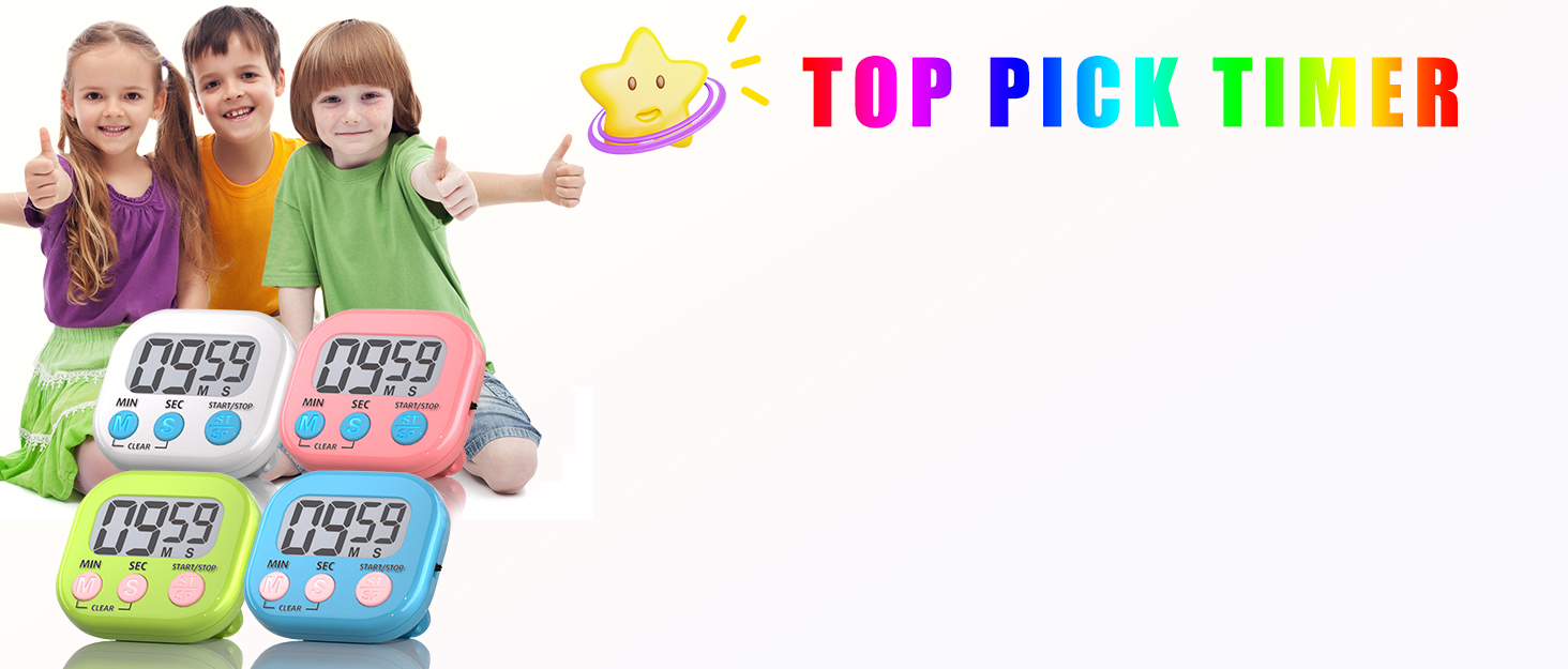 Acomingwin 4 Pack Digital Timer for Kids, Kitchen Timers for Cooking ...