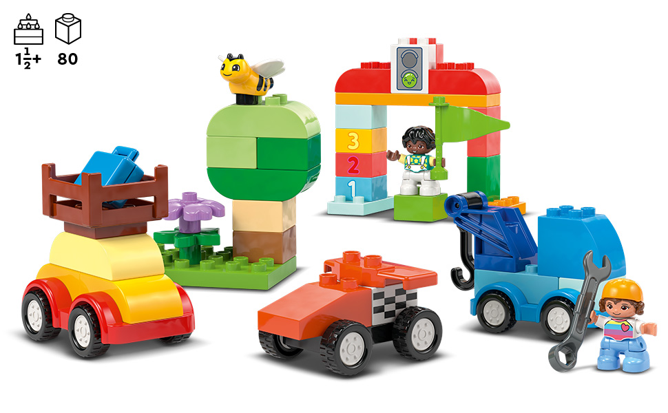 LEGO DUPLO Classic Steinebox Autos und LKWs, Spielset mit Fahrzeugen ...