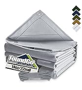 FoundGo Canvas Tarp 10x12ft Heavy Duty Waterresistant Tarps with Grommets, UV Resistant, 22 Mil ...