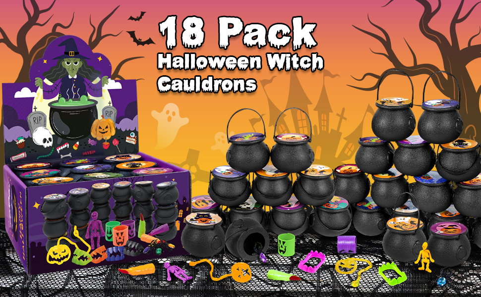 Amazon.com: 144Pcs Halloween Party Favors for Kids, 18 Prefilled Mini ...