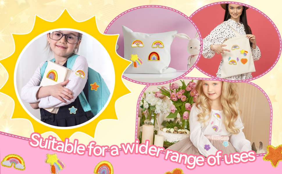 Amazon.com: 50PCS Preppy Cute Chenille Patches Self Adhesive ...