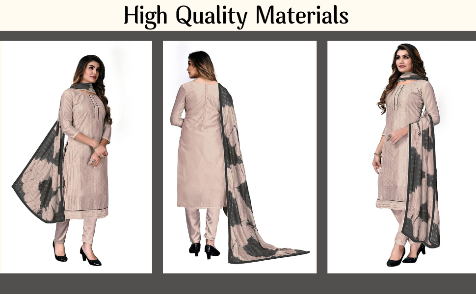 Buy DnVeens Women Cotton Silk Fancy Chudidar Embroidery Unstitched ...