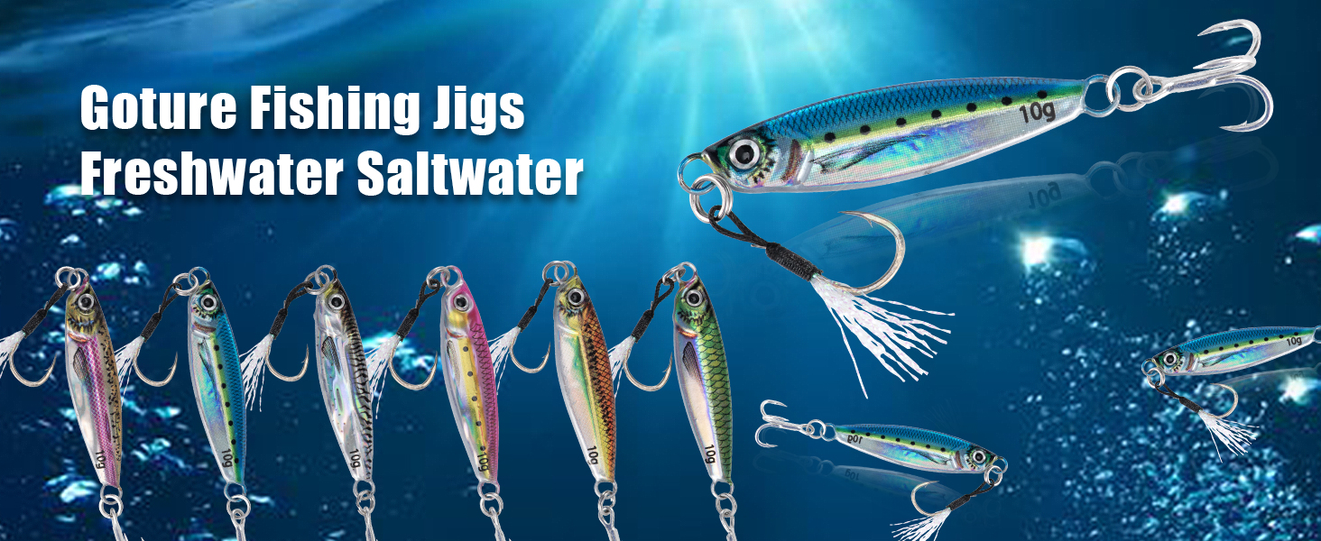 Amazon.com: Goture Fishing Jigs, Lead Vertical Jig Saltwater,3D Colors Jigging Lures,Jig Fishing ...