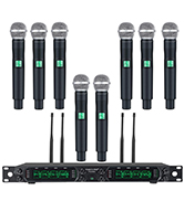 Amazon.com: Wireless Microphone System, Phenyx Pro 4-Channel UHF Cordless Mic Set With Four ...