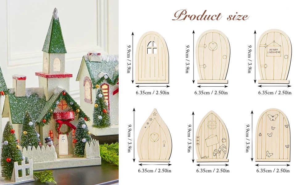 Unpainted Fairy Theme Mini Door, 48pcs Mini Wooden Fairy Doors, Miniature Wooden Fairy Doors ...