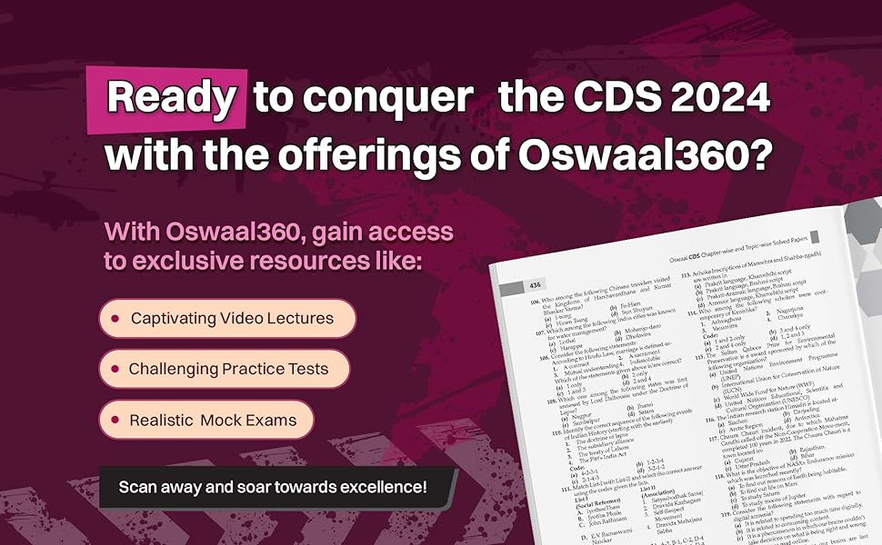 Oswaal CDS Question Bank Previous Years Solved Question Papers Chapter-Wise & Topic-Wise General ...