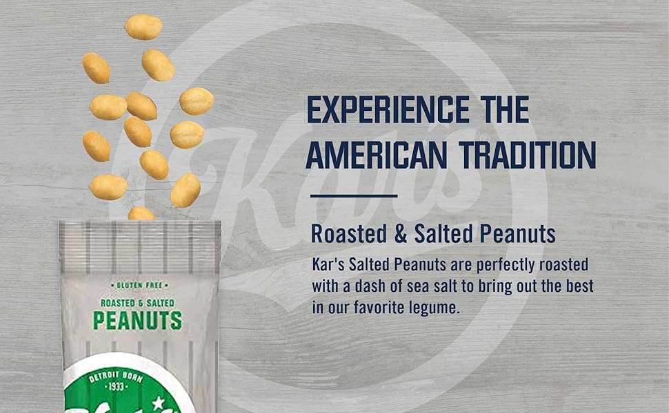 Amazon.com : Kar's Nuts Roasted N' Salted Peanuts Snacks - Gluten Free, Bulk Pack of 2 oz ...