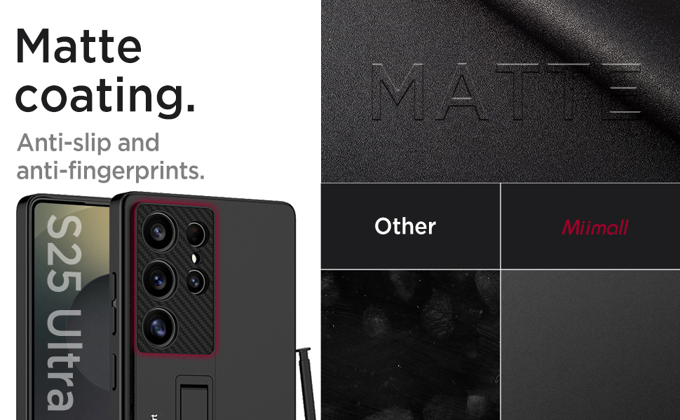 Amazon.com: Miimall Slim Fit for Samsung Galaxy S25 Ultra Case with Stand, [Built-in Kickstand ...