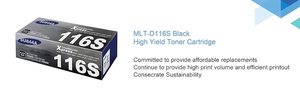 Amazon.com: MLT-D116S 2 Pack Blk Toner Crtg, MLT-D116S Black Toner Cartridge Replacement for ...