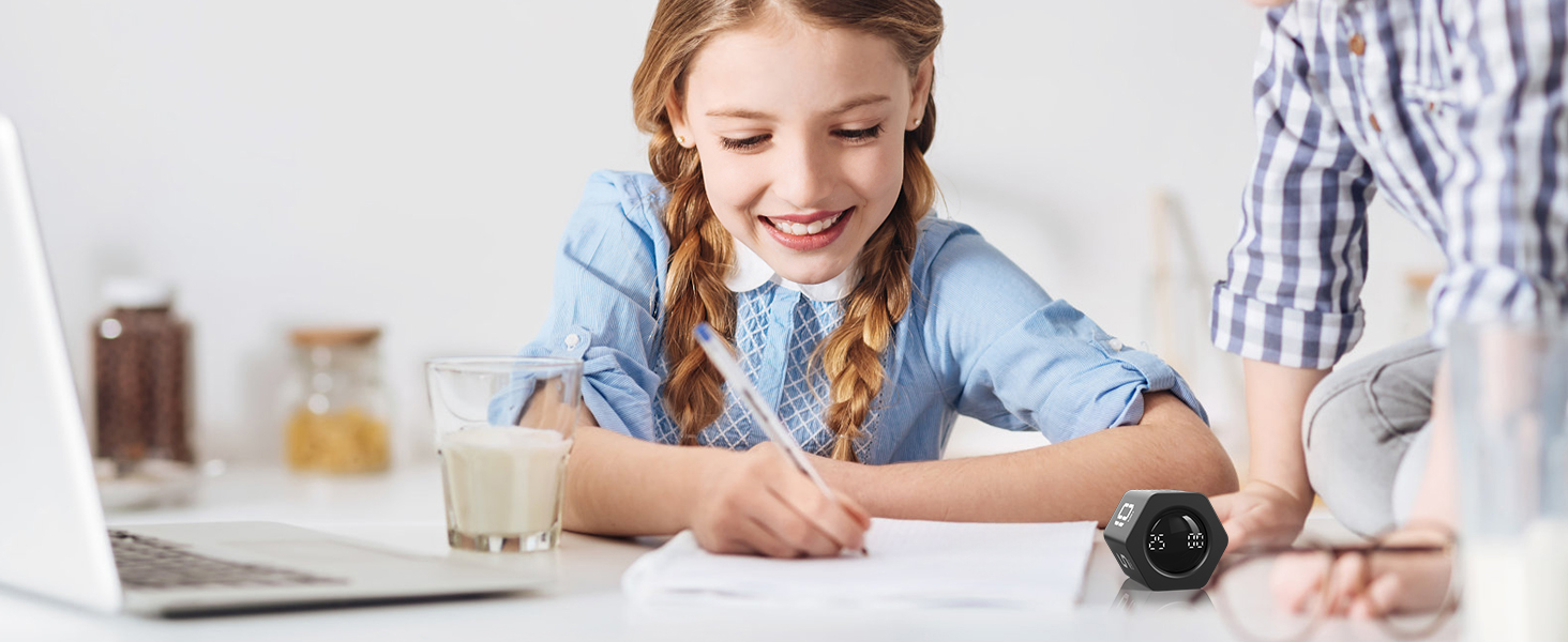 Rotating Pomodoro Timer 5 25 10 30 60 Mins Preset Stopwatch Desk Flip