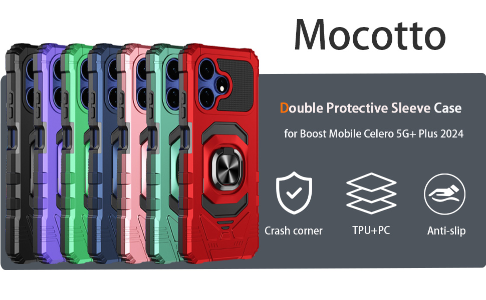 Amazon.com: Mocotto for Boost Mobile Celero 5G+ Plus 2024 (3rd Version) Case with Tempered Glass ...