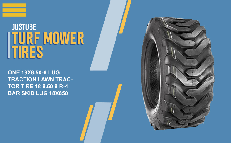 Amazon.com: One 18x8.50-8 Lug Traction Lawn Tractor Tire 18 8.50 8 R-4 Bar Skid Lug 18x850 ...