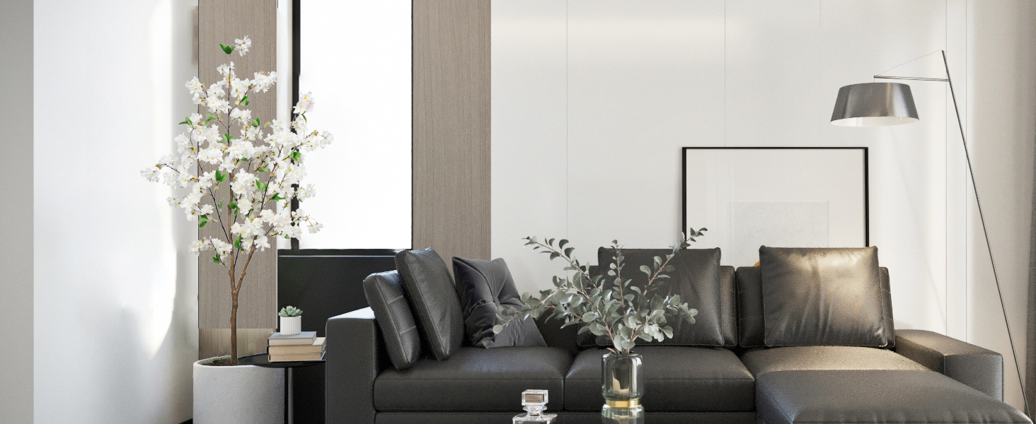 Amazon.com: TDIAOL Cherry Blossom Artificial Tree 6FT, High Simulation White Cherry Plant in Pot ...