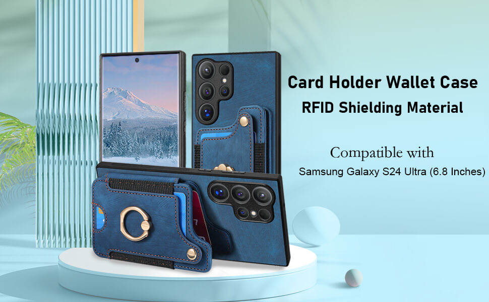 Amazon.com: JanCalm for Samsung S24 Ultra Case Card Holder Wallet, Ring Stand, RFID Blocking ...