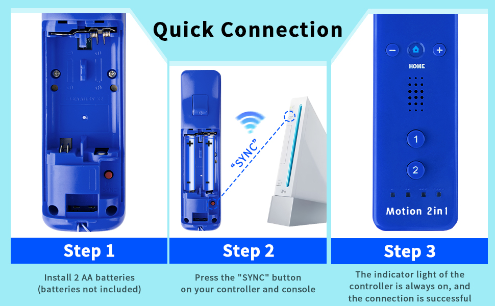 Amazon.com: DTianSir 2Pack Motion Plus Wii Remote Controllers with ...