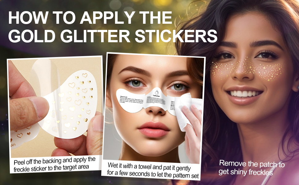 Amazon.com : Face Glitter Freckles, Gold Face Tattoo Makeup Patches, Speckles Sparkle Beauty ...