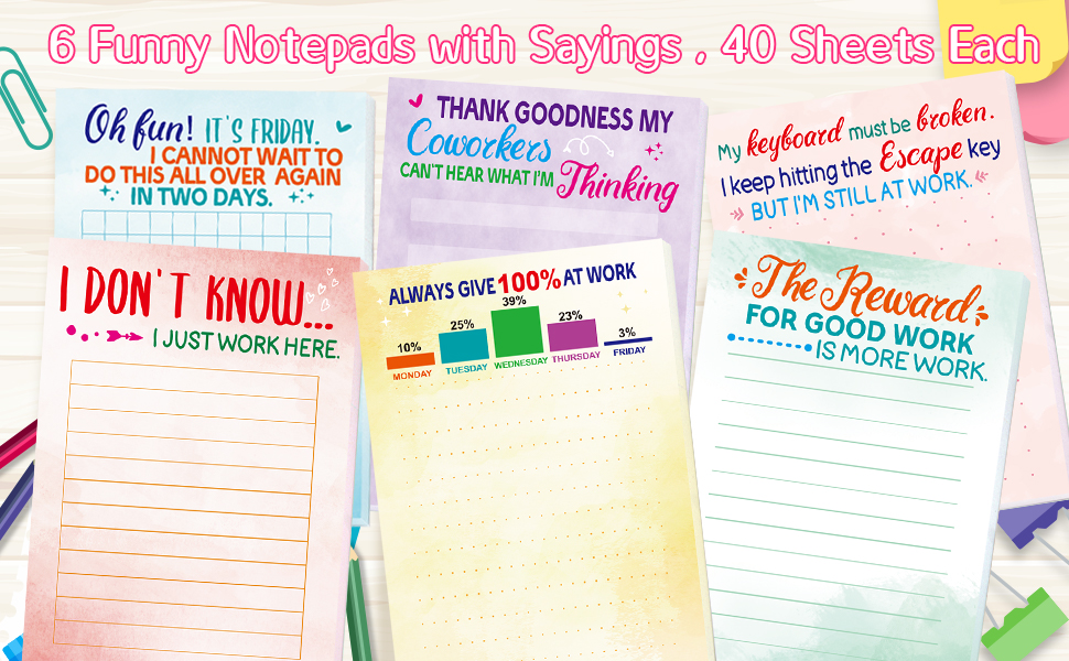 Amazon.com : Fancy Land Funny Notepads with Sayings Novelty Memo Pads ...