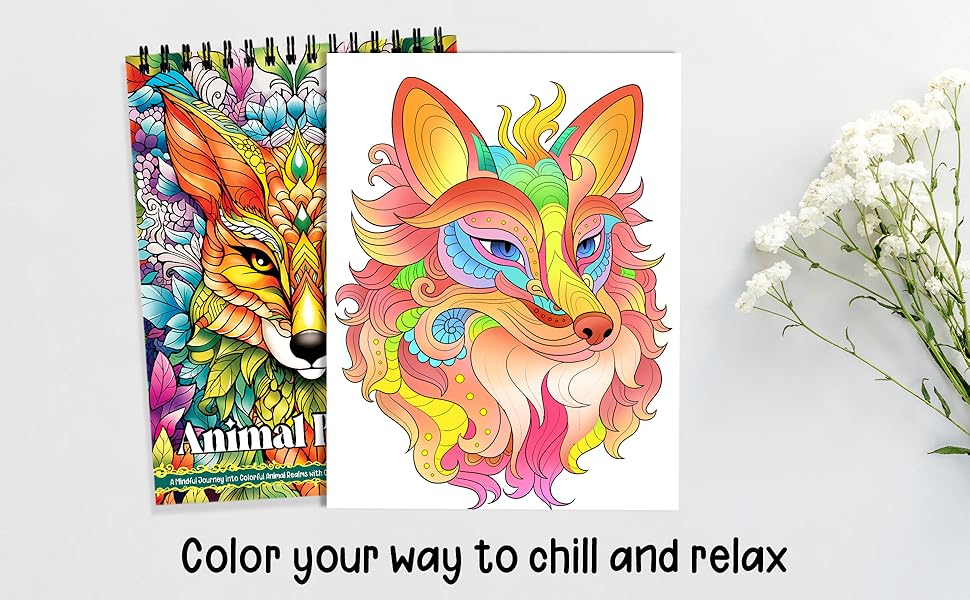 Amazon.com: SOUTHERN LOTUS Animal Patterns Spiral Coloring Book Wirebound Hardcover Papers With ...