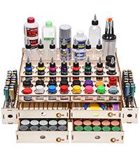 Amazon.com: OPHIR Wooden Paint holder Organizer with 2 Cabinet Drawers, Acrylic Paint Storage ...