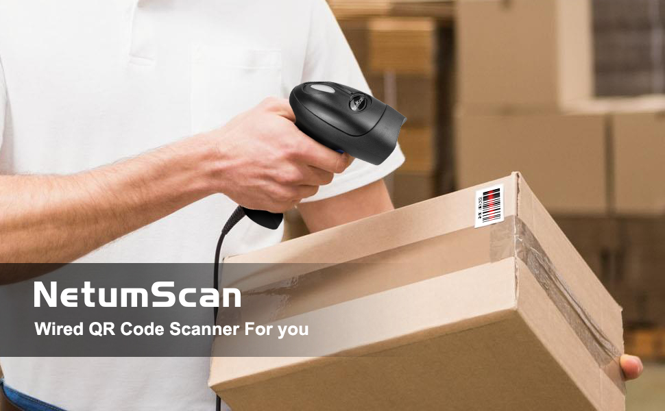 Amazon.com : Handheld USB QR Barcode Scanner Reader for Computers, NetumScan Handheld Wired ...