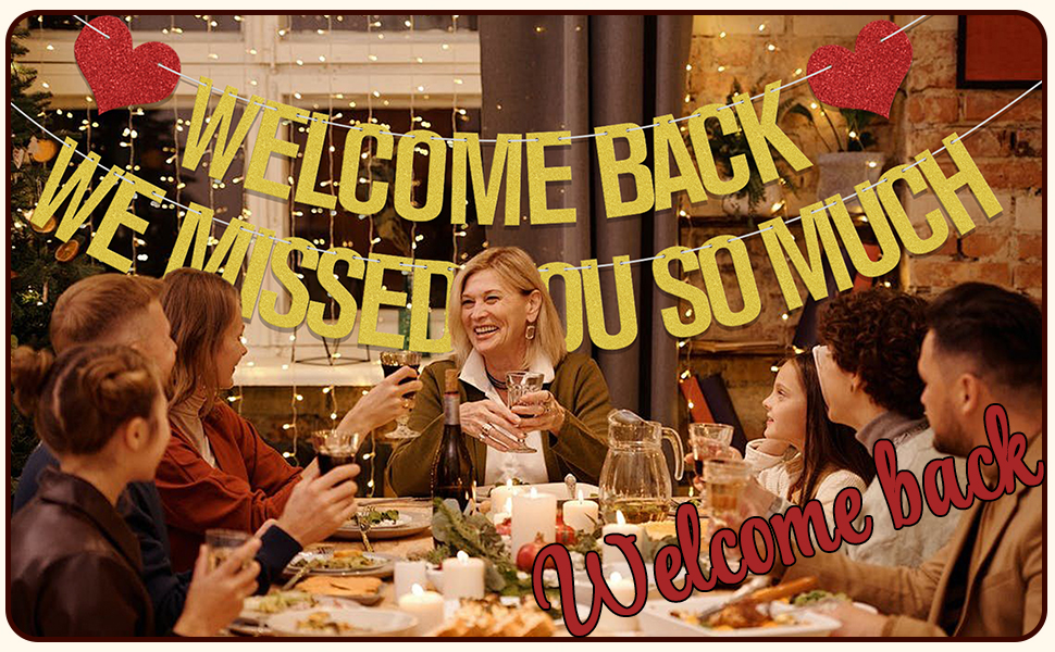 Amazon.com: Welcome Back We Missed You So Much Banner, Welcome Back Family Party Decor, Welcome ...