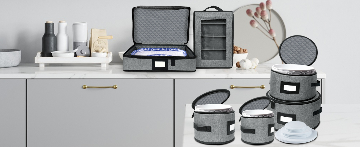 Amazon.com: 6 Pack Hard Shell China Storage Containers, Flatware ...