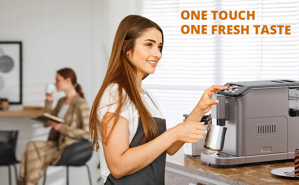 Amazon.com: Euker Fully Automatic Espresso Machine, Automatic Milk Frother, Coffee Machine with ...