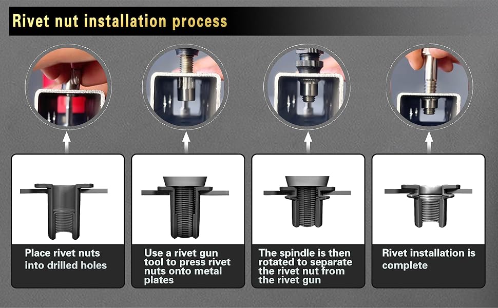 ASKWAY Rivet Nuts 140PCS, Metric RivetNut Combination Kit, Aluminum Flat Head Thread Insert ...