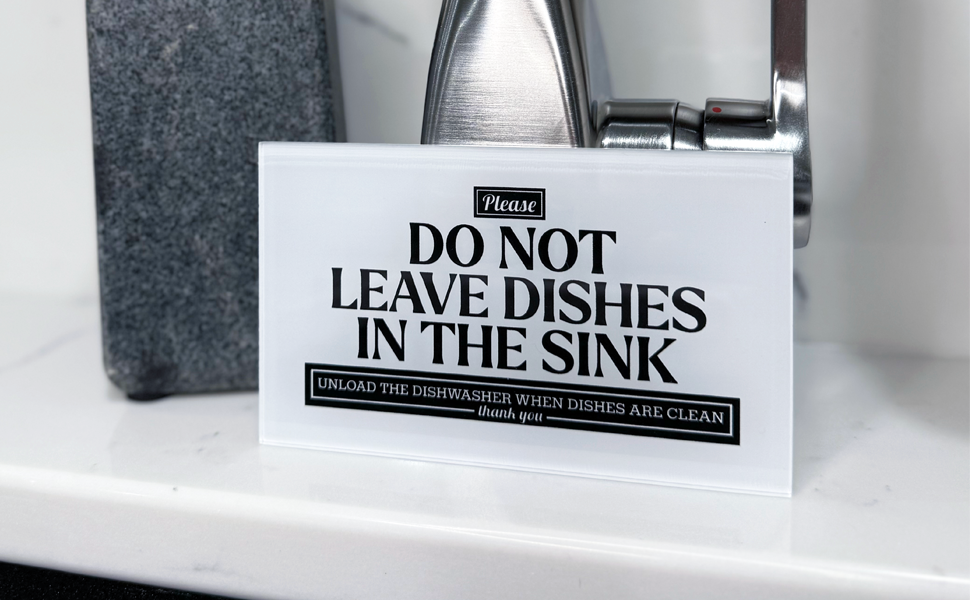 Amazon.com: Acrylic Do Not Leave Dishes in Sink Sign, 6x3.5 No Dishes ...