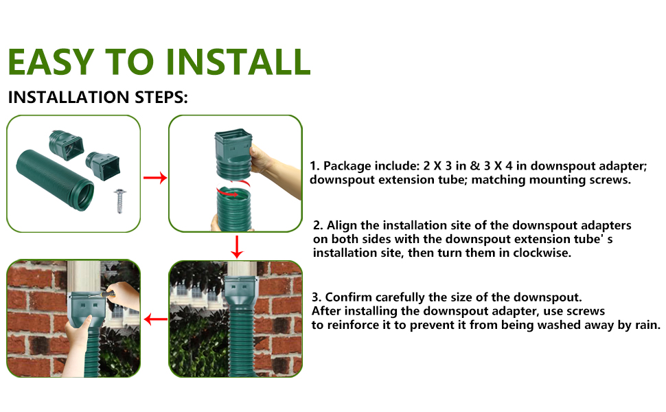 XRXINGMT 1-Pack Rain Gutter Downspout Extensions: Drain Downspout ...