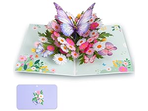 Amazon.com : 3D Handmade Flowers Pop Up Bouquet Card - Unique Gift for ...
